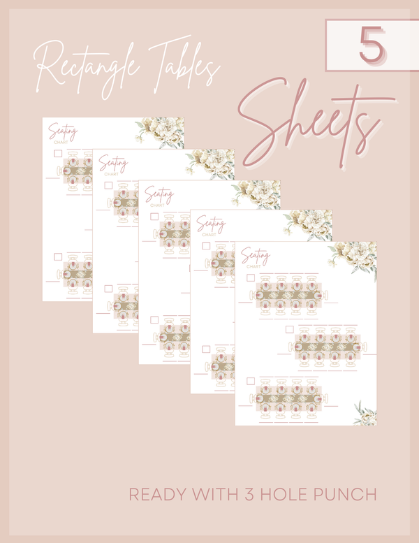 Rectangle Seating Chart Sheets – Complete Weddings